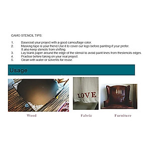 DIY Decorative Stencil Template for Scrapbooking Painting on Wall Furniture Crafts,Set of 6 (Tree Grain)