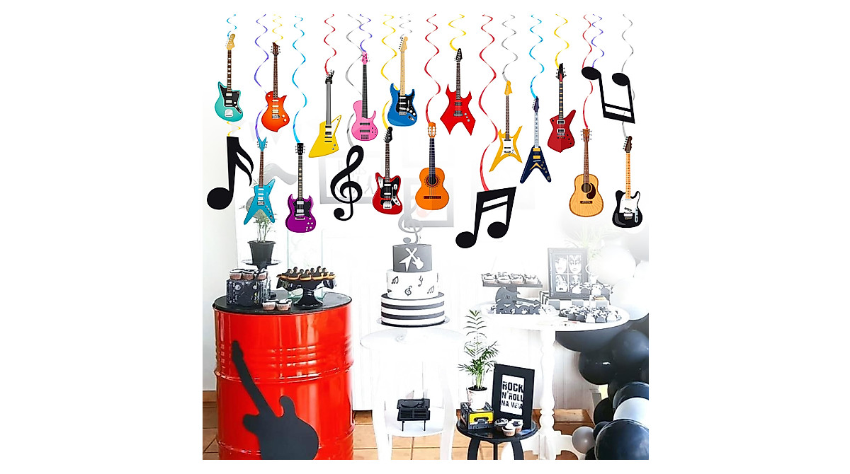 20PCS Guitar Swirl Decorations for Music Theme Parties