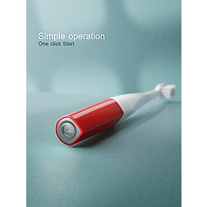 Blenpapa Kids Sonic Electric Toothbrush with Battery Powered 31000VPM High Vibration, Soft Bristles, Red