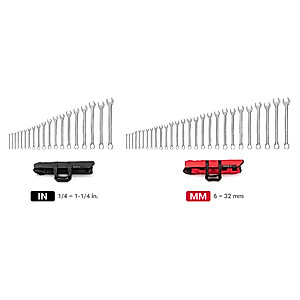 TEKTON Combination Wrench Set with Pouch, 46-Piece (1/4-1-1/4 in., 6-32 mm) | WCB94303