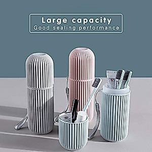 Travel Toothbrush Holder Case Set Kids Women Men Portable Toothbrush Case Travel Container Toothbrush Holders With Picking Sling Gargle Cup Toothbrush Protector Storage Traveling Camping Business Trip