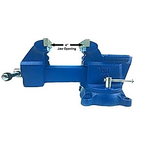 Yost Vises 445 Combination Vise | 4.5 Inch Jaw Width Utility Pipe and Bench Vise |Secure Grip with Swivel Base and Large Pipe Jaw Capacity | Made with Cast Iron and Steel U Channel Bar