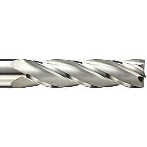 Niagara Cutter 17005449 Carbide Square Nose End Mill, Inch, Uncoated (Bright) Finish, Roughing and Finishing Cut, 30 Degree Helix, 4 Flutes, 2' Overall Length, 0.250' Cutting Diameter, 0.250' Shank Diameter