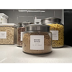 240 Minimalist Paper Pantry Labels | 2 1/2 x 2 1/2 inches | Water-Resistant | for Plastic, Metal, Stainless Steel & Glass Containers | Strong Adhering