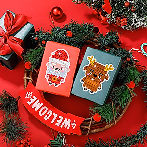 30 PCS Christmas Gem Diamond Art Painting Stickers Kits for Kids,5D DIY Diamond Mosaic Stickers by Numbers Crafts Set for Children, Boys and Girls,Creative Handmade Art Craft Gift