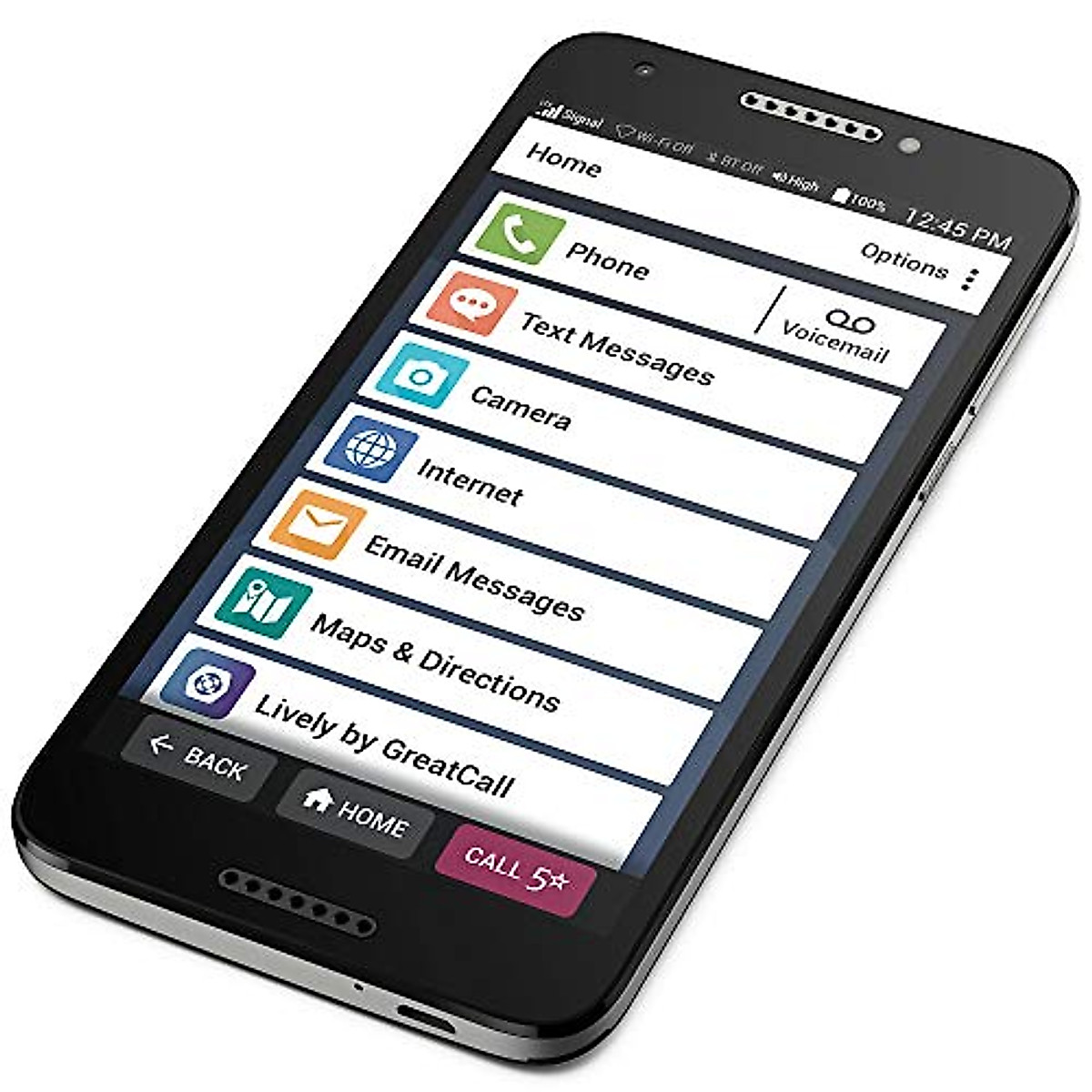 Jitterbug Smart2 unlocked, 32gb, No-Contract Easy-to-use Smartphone for Seniors by GreatCall,Black