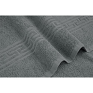 100% Ring Spun Cotton Bath Towels 24x44 Charcoal Grey Pack of 6 Gym Towels Soft Absorbent Lightweight Towels for Bathroom Spa Hotel Pool Salon Shower