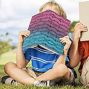 DIYFLASH Music Notation 4 Pack Stretchable Book Sleeve Covers Book Dust Jacket Covers Washable Textbook Covers Book Case Cover for Student, 15.7×9.8 in