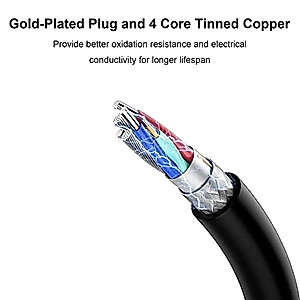 Coomoors USB to 3.5mm Jack Audio Adapter 2 Pack, Male AUX Audio Jack to USB 2.0 Male Charge Cable Adapter Cord for iPod Shuffle MP3 Player Headphones Speakers and Other Devices(3.3FT)