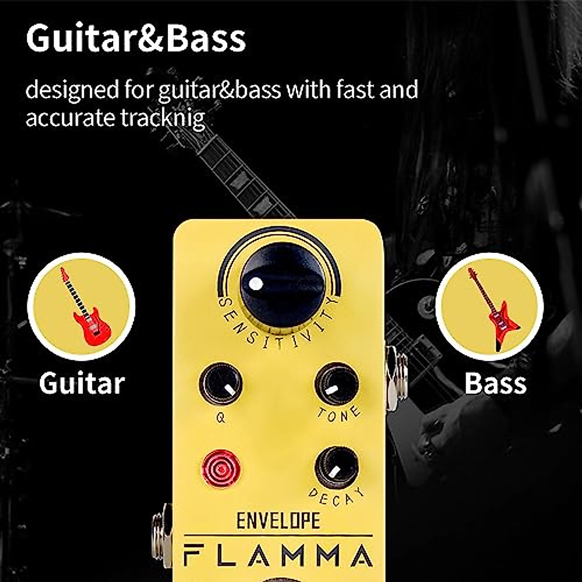 FLAMMA FC11 Auto Wah Pedal Envelope Filter Guitar Effects Pedal True Bypass for Guitar and Bass