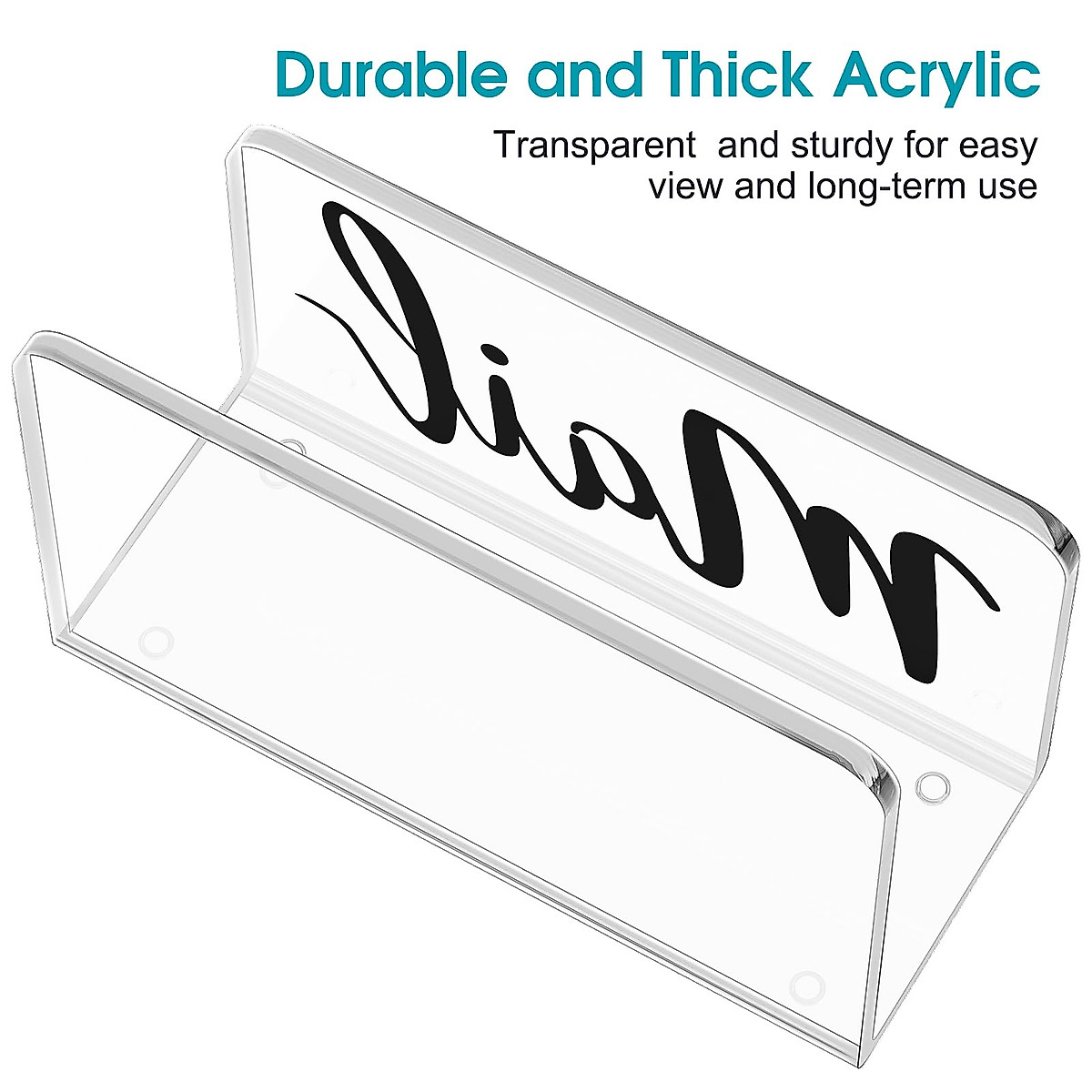 KTRIO Mail Holder Mail Organizer Countertop Acrylic Mail Sorter, Print Mail Script Letter Holder for Desk Envelope Holder Letter Organizer for Home Office School, Bill Filling Paper Document