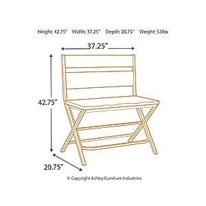 Signature Design by Ashley Kavara Industrial Farmhouse 24" Distressed Double Barstool, Dark Brown
