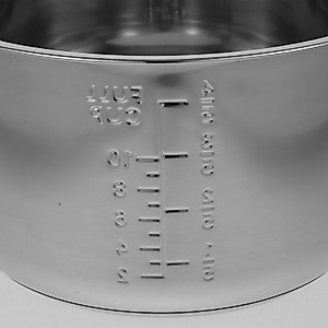 LALAFINA Rice Cooker Liner Stainless Steel Rice Cooker Inner Pot Non-stick Rice Cooker Pot Pressure Cooker Pot for Home Kitchen Shop, 5L