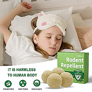 Whemoalus Rodent Repellent Balls SEALUXE, Pack of 4 Mouse Repellent,Rat Repellent,Rats Deterrent Indoor,Mint Mice Repellent, Peppermint Oil to Repel Mice and Rats