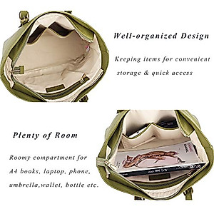 Banuce Leather Handbags for Women Purse Large Capacity Shoulder Tote Bag for A4 and 9.7 Inch iPad