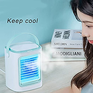 Air Cooler, Lightweight Portable Evaporative Air Cooler, Rechargeable Removable Air Conditioners with 3 Gear Speed Adjustable for Bedroom, Office, Car, Camping, Desk, Living Room