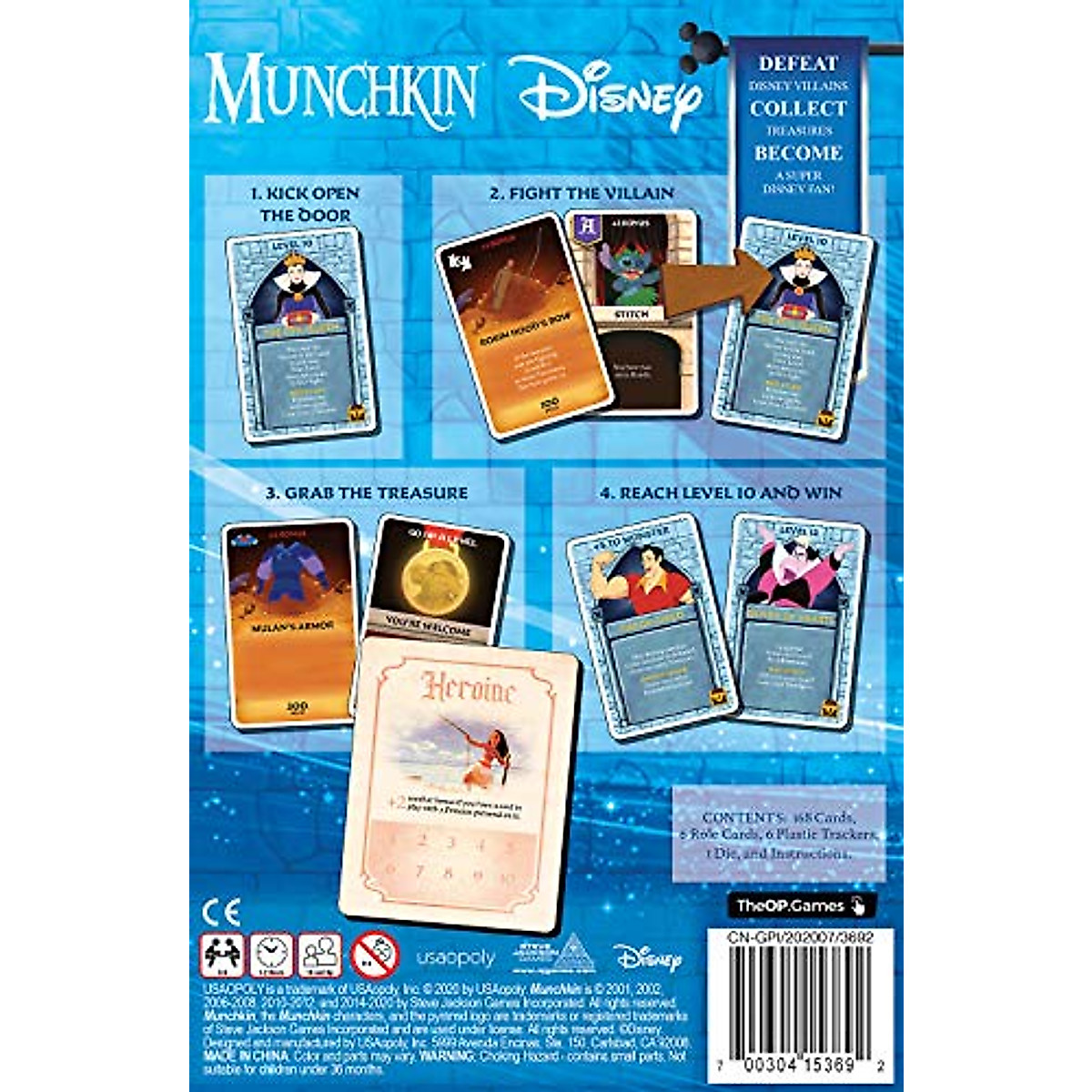 USAOPOLY Munchkin: Disney Card Game | Munchkin Game Featuring Disney Characters and Villains | Officially Licensed Disney Card Game | Tabletop Games & Board Games for Disney Fans