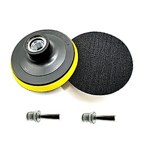 Pro-Graad 2 Pack 4" Hook and Loop Backing Pads Foam Backer Pad with 5/8”-11 – 4 inch Backup Pads for use with Angle Grinder or Drill Sanding Polishing Discs – Includes 2pcs 0.30” (8mm) Shank Adapters