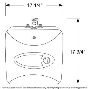 GE Appliances 6 Gallon, Versatile Mini Tank Electric Water Heater with Adjustable Thermostat, Easily Installs Under Sink, 120v