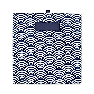 DII Collapsible Hard Sided Bin, Waves, Blue, Small