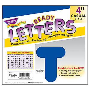 TREND enterprises, Inc. Royal Blue 4" Casual Uppercase Ready Letters