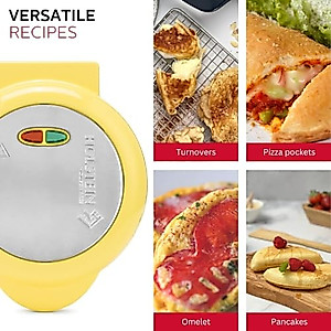 Holstein Housewares - Non-Stick Omelet & Frittata Maker, Yellow/Stainless Steel - Makes 2 Individual Portions Quick & Easy