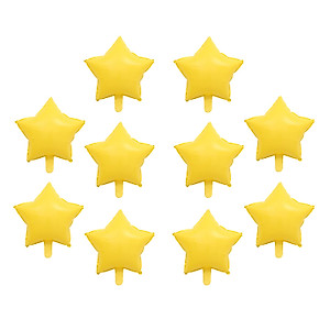 10 Pcs Yellow Star-Shaped Balloon 18 Inch Foil Balloon Mylar Balloon Happy Birthday Balloons Decoration