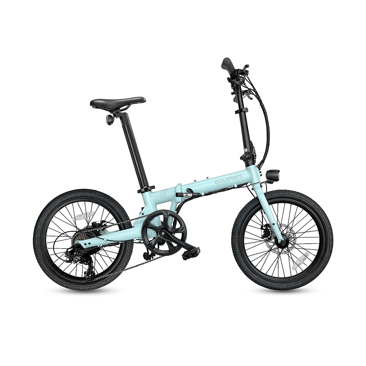 QUALISPORTS Volador Folding Electric Bike Lightweight 36V Removable LG Battery 350W Brushless Motor 7 Speed 20MPH Foldable Bicycle 20" Compact Portable Ebike UL 2849 Certified