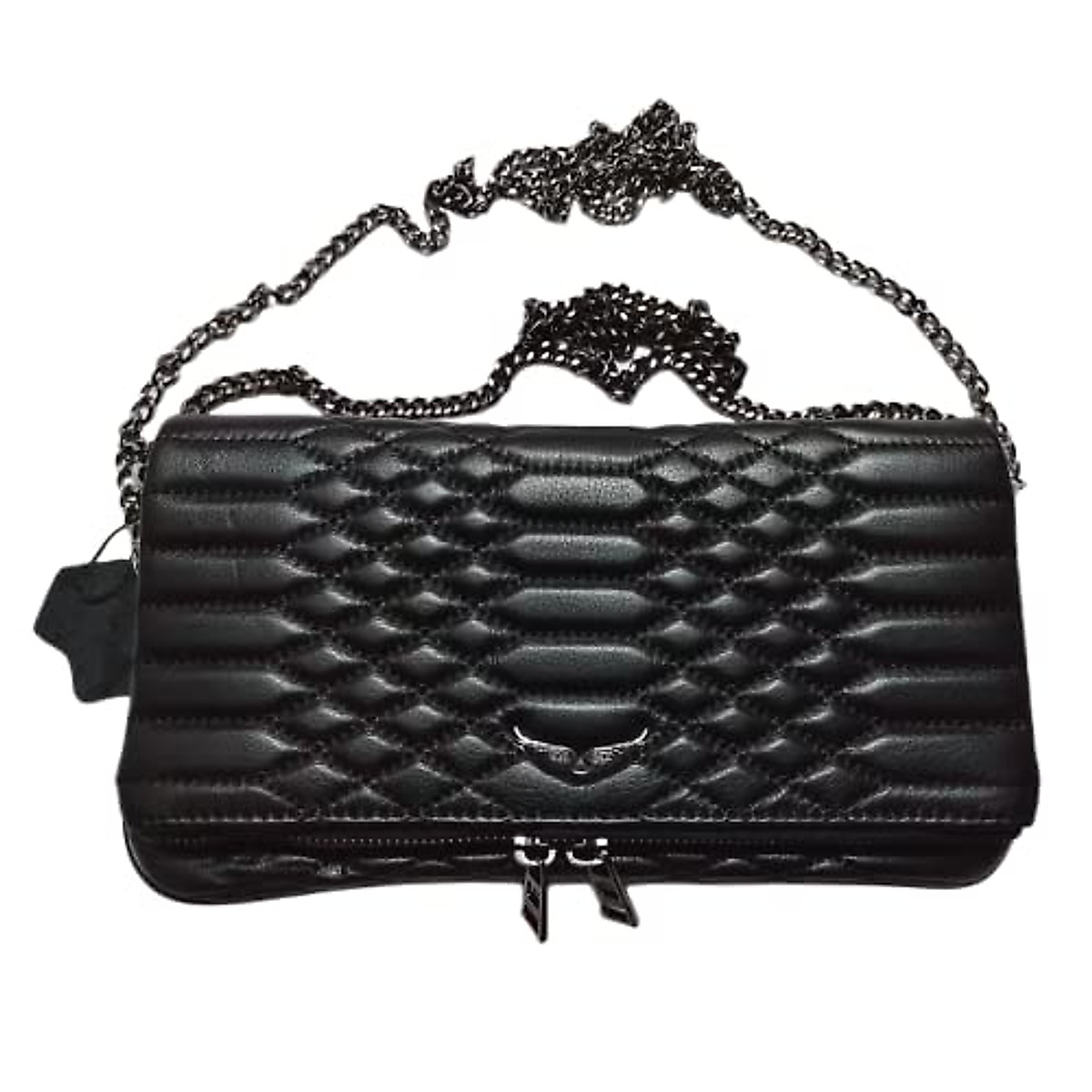 Meboer Women's Casual Leather Chain Crossbody Bag Diamond Check Embroidery Party Bag