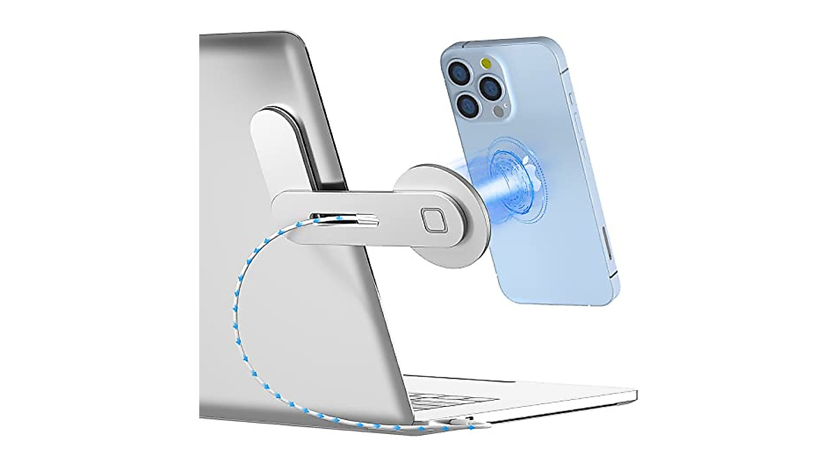 Magnetic Laptop Phone Holder with 15W Fast Wireless Charging | Anufuup