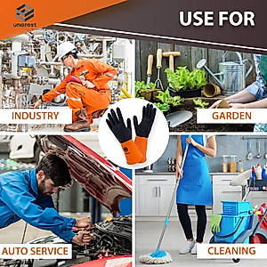 UNAROST Chemical Resistant Gloves for Heavy-duty Utility - 2 Pairs Thick Long Rubber Protective Gloves (XL)