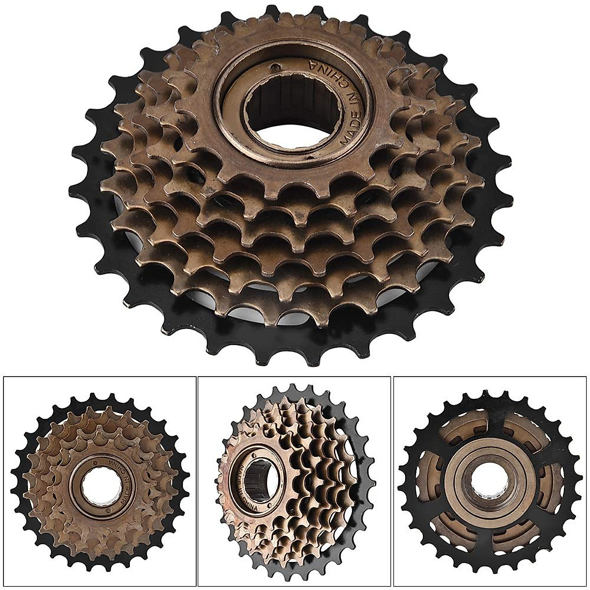 Maxmartt Cassette Flywheel, 7 Speed Bike Cassette, 14T-28T Bike Rear Multistage Flywheel,Bicycle Freewheel Cassette Sprocket 7 Speed Mountain Bike Replacement Accessory