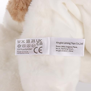 Apricot Lamb Luxury Snuggle Plush Cute White Giraffe Infant Stuffed Animals Security Blanket Nursery Character Blanket (White Giraffe, 14 Inches)