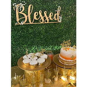 JeVenis 25 PCS Glittery Gold Bless this Child Cake Topper Baptism Cupcake Toppers Cross Cupcake Topper Baptism Cake Topper Cross Cake Decoration Baptism Party Decorations