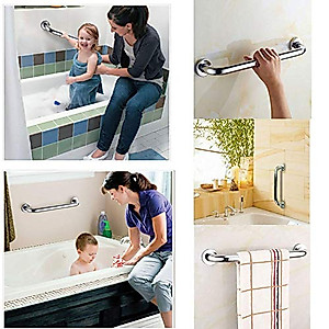 2 Pack 12 Inch Shower Grab Bar, ZUEXT Chrome Stainless Steel Bathroom Grab Bar, Shower Handle, Bathroom Balance Bar, Safety Hand Rail Support - Handicap, Elderly, Injury, Senior Assist Bath Handle