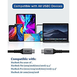 Selore&S-Global USB 4 Cable 6Ft/1.8M, 40Gbps USB C Cable,USB C Monitor Cable for Single 8K/Dual 4K, 100W USB C Charging Cable Compatible for USB 3/4 for Laptop,MacBook,Docking Station.etc