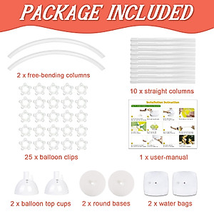 OurWarm 8.2FT & 6FT Balloon Arch Stand, Free Bending Top Balloon Arch Kit, Half Arch Balloon Stand with Base for Floor, Balloon Column Kit for Wedding Birthday Party Baby Shower Halloween Decorations