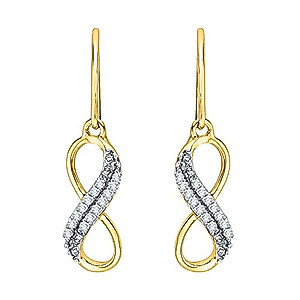 Diamond Infinity Dangle Earrings in Sterling Silver (1/10 cttw, J-K, SI2-I1)