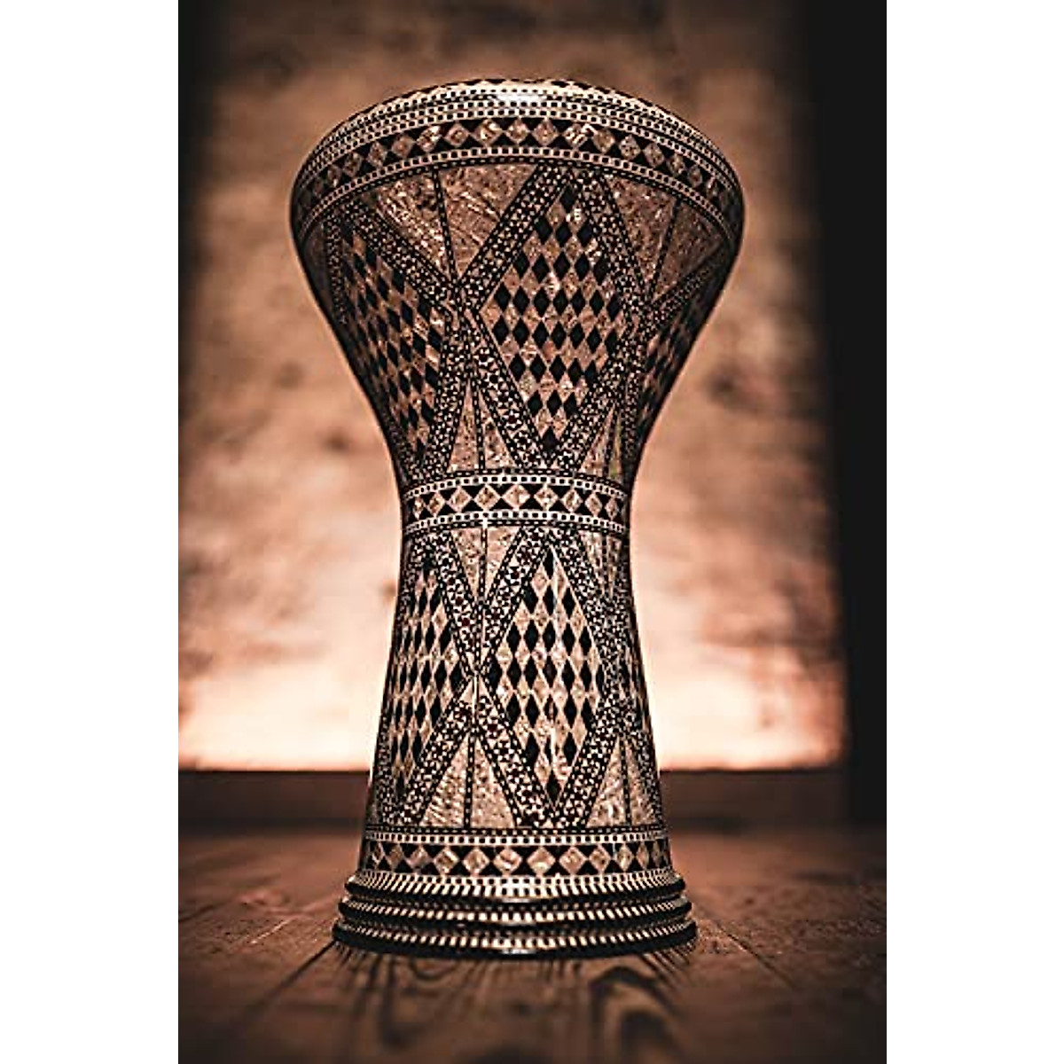 Meinl Percussion Artisan Edition Doumbek with Cast Aluminum Shell and Mother of Pearl Inlay — Made in Egypt — 8 3/4" Tunable All-Weather Synthetic Head, 2-Year Warranty, Mosaic Royale (AEED1)