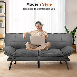 DUMOS futon Sets Sofabed, Dark Grey