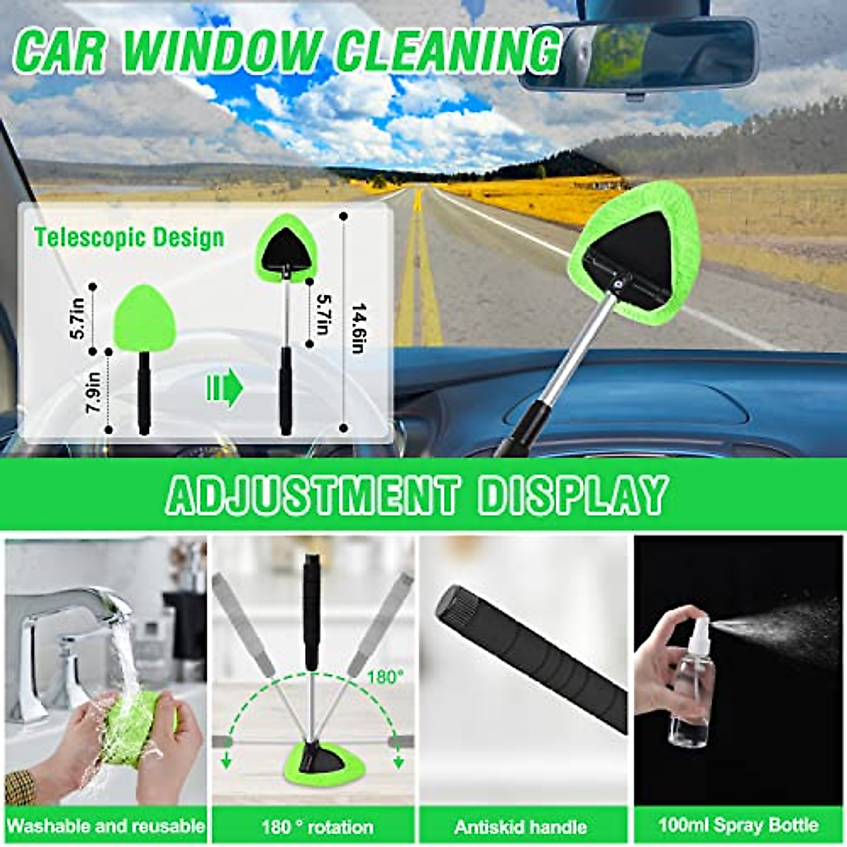 Lezcufer 17Pcs Car Interior Detailing Kit with High Power Handheld Vacuum, Car Cleaning Kit,Detailing Brush Set,Windshield Cleaning Tool,Cleaning Gel,Microfiber Towels, Complete Car Interior Care Kit