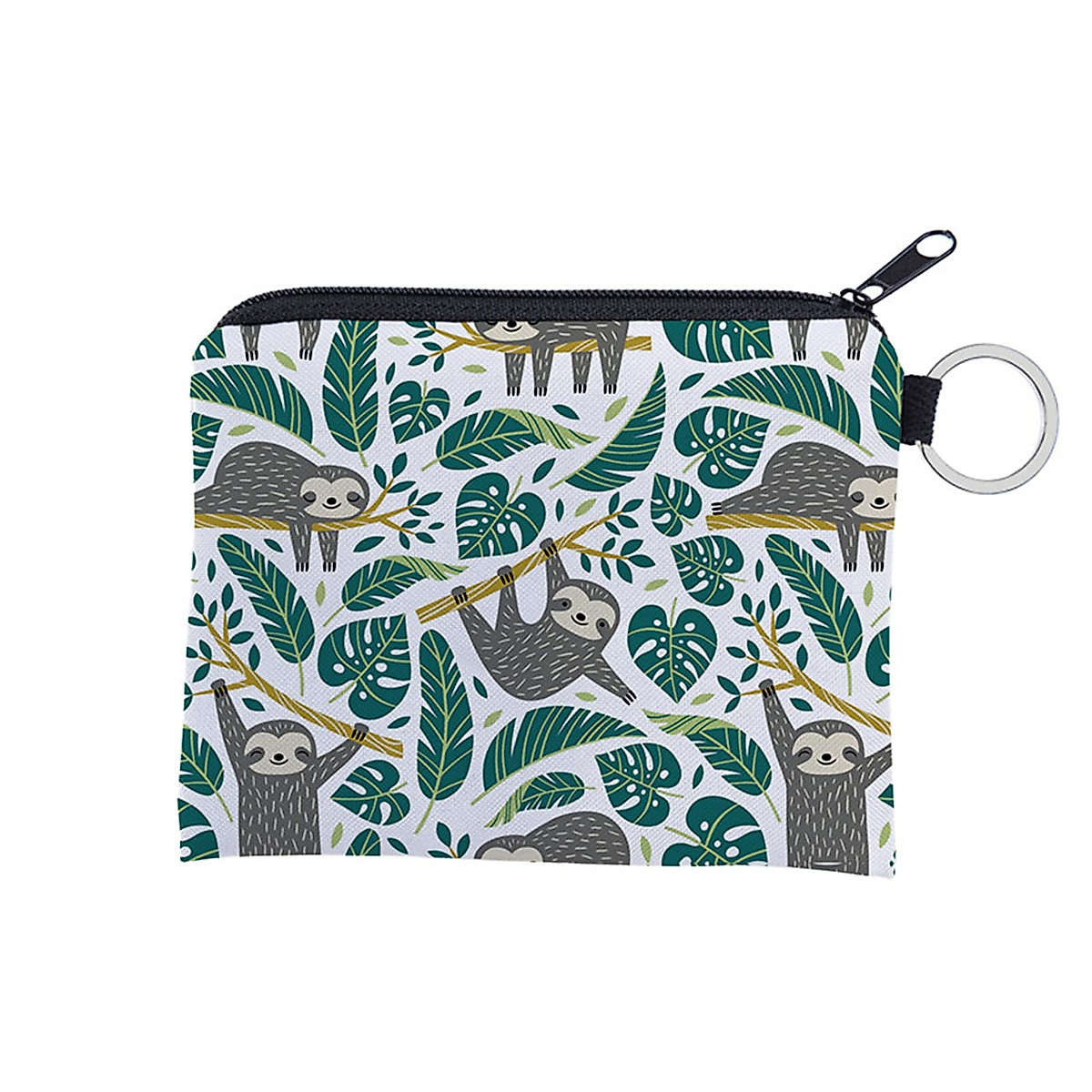 Cute Animal Sloth Coin Purses Water Resistant Mini Wallet Change Holders Credit Cards Key Storage Bag Coin Pouch(2Packs)