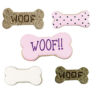 Dog Bone and Biscuit Dog Treat Cookie Cutters 5-Pc Set Made in USA by Ann Clark, 2", 3 1/8", 3 1/2", 4", 5"