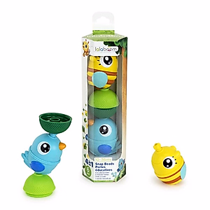 Lalaboom My First Step-by-Step Developmental Sensory 6 Piece Character Bead Activity Tube Set – Pop, Twist, Mix, and Stack— Montessori Method STEM Focus – Dishwasher Safe - Ages 10 Months+ - BL310