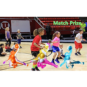 Roaqua (Basketball Match Students Gift) 24 Packs Bulk Small Mini Pop Sport Basketball Boy Keychain for Basketball Favors Party, Mini Sports Fidget Party Pack