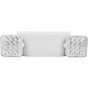 AKT LIGHTING Commercial Emergency Light, UL Certified, White Emergency Light Fixture with 2 LED Square Heads Adjustable & Backup Batteries Exit Lighting