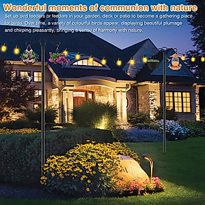 110 Inch 2 Pack Adjustable Shepherds Hooks for Outdoor with 5 Prong Base Heavy Duty Outdoor Garden Shepherds Hooks Hanger for Hanging Bird Feeder Flower Plant Baskets Solar Light Lantern Pole Stand