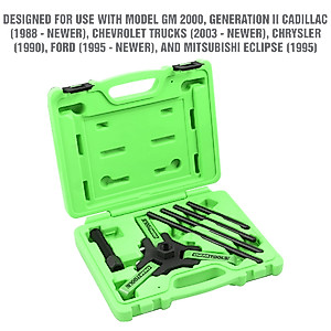 OEMTOOLS 25090 Harmonic Balancer Puller Kit, Adjustable 3-Jaw Puller Fits Most Late Model Automobiles & Trucks, Forcing Screw Fits a 3/8” Square Drive, Includes 4 Forcing Rods, 6 Piece