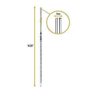 EISCO Serological Pipette, 1ml - Class B, Tolerance ±0.010ml - Blue Graduations - Color Code, Yellow - Calibrated for Delivery to Jet - Borosilicate Glass