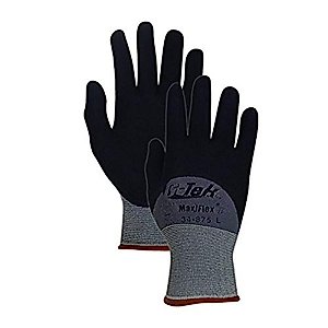 PIP 34-875/XL Maxi Flex Ultimate 34875 3/4 Foam Nitrile Palm Coated Gloves, 2XL, Black, XL (Pack of 12)